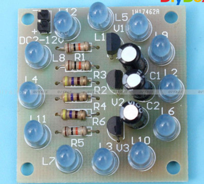 Circular Lamp Suite 12PCS LED Blue DIY Kit Perfect Electronic ...