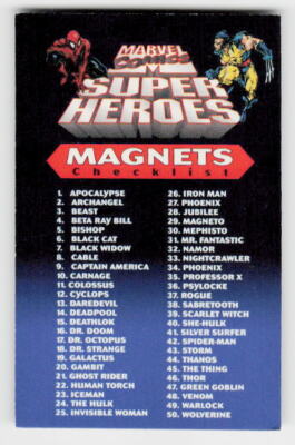 1996 Marvel Super Heroes Magnets Checklist | eBay