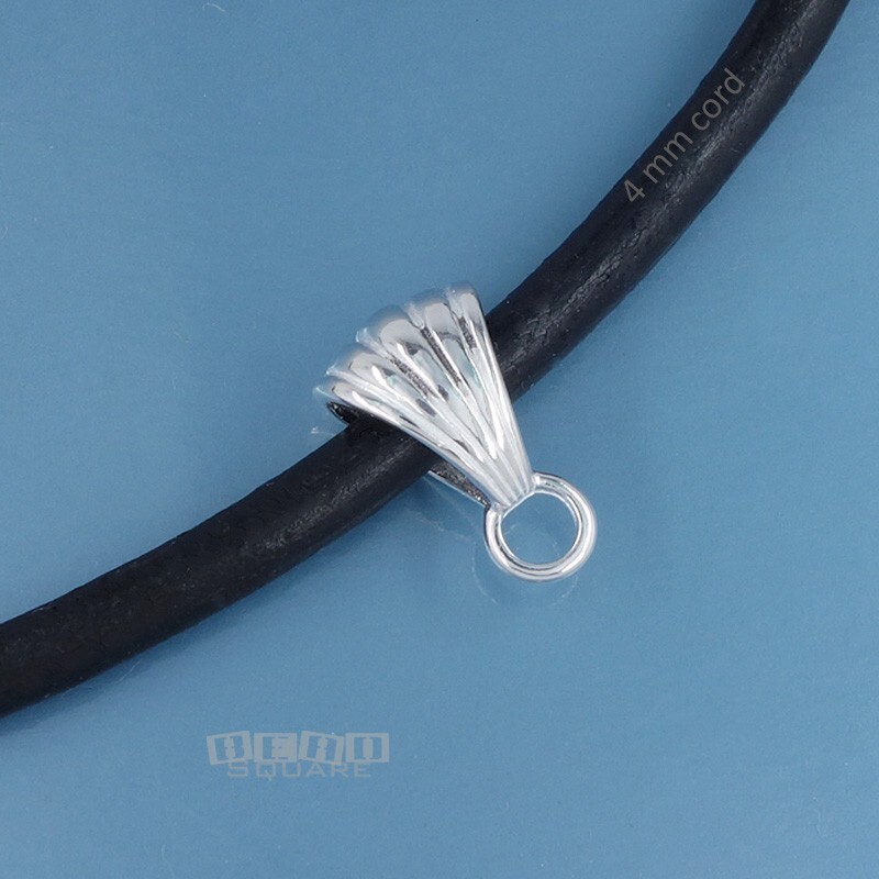 Silver Slide Pendants Large Solid Sterling Silver Shell Pendant Bail ...