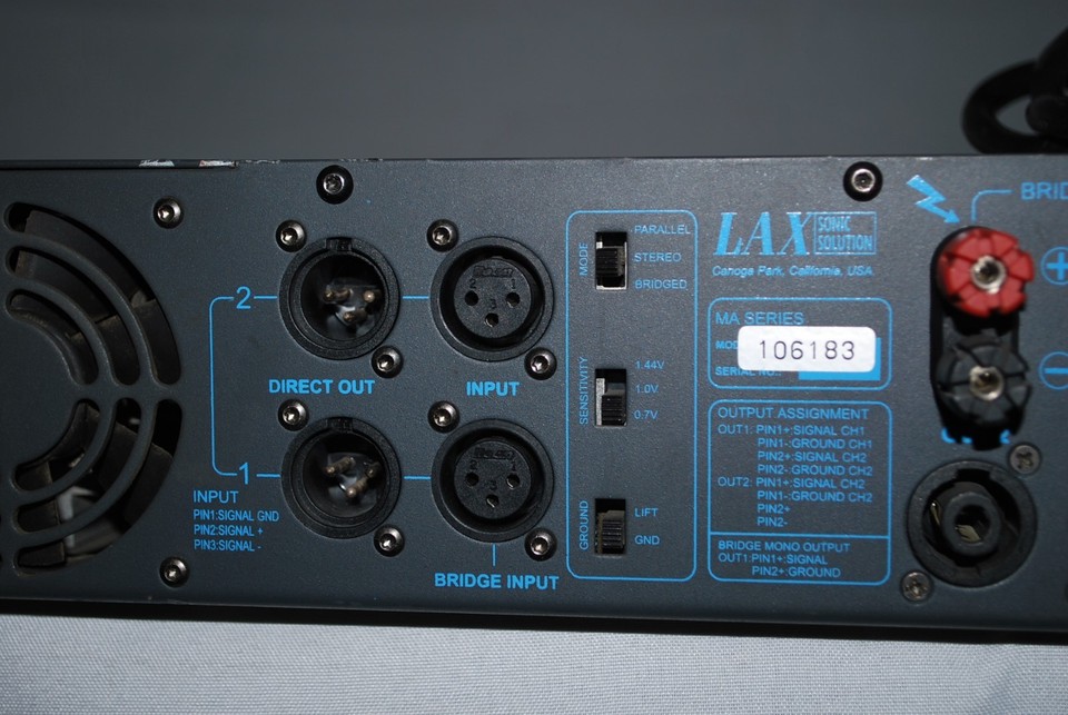 Sonic Solutions LAX MA5200 Power Amplifier Amp 500 Watts Used | eBay