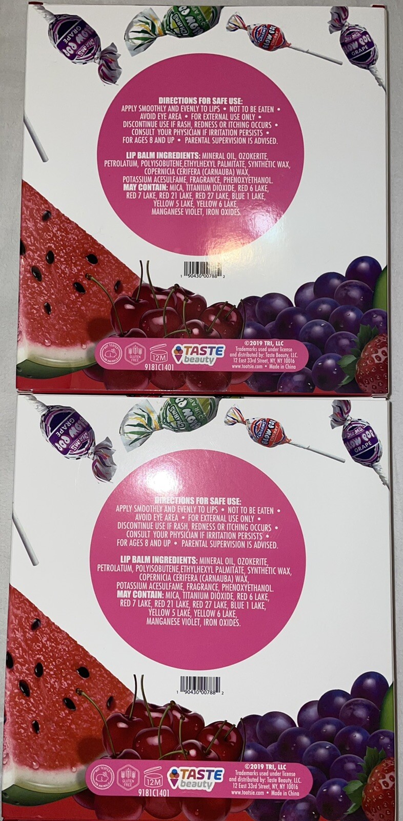 Blow Pop Humongous Lip Balm 3-Pack Blue Razz Cherry Sour Apple | Lot Of ...