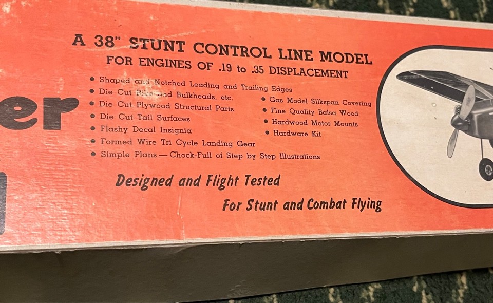 VIntage Sterling Ringmaster Sportster C/L (or R/C) Model Airplane Kit S ...