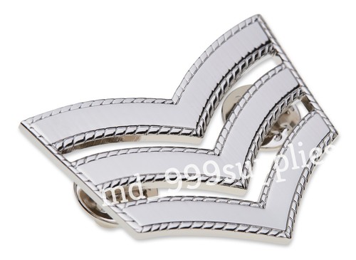 Police Sergeant Stripes Chevrons METAL Roped Edge Epaulettes Rank Sgt ...