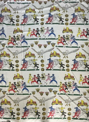 VINTAGE MIGHTY MORPHIN POWER RANGERS BED SHEET 1995 SABAN RARE 90”x68 ...