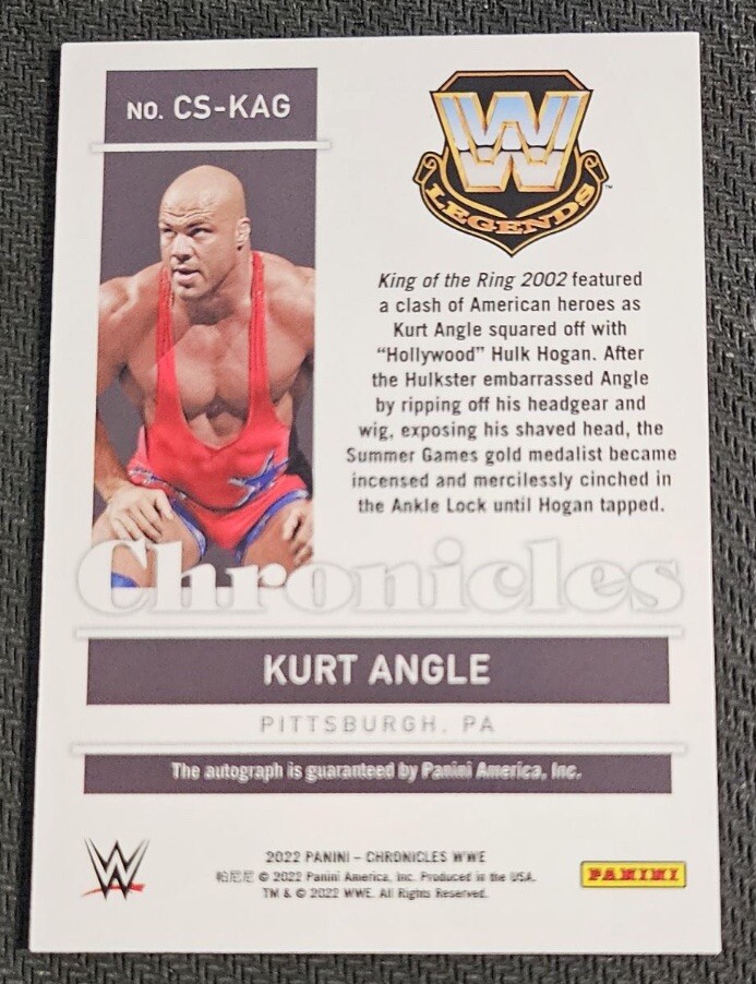 Kurt Angle 2022 Chronicles WWE Autograph Chronicles Signatures Base ...