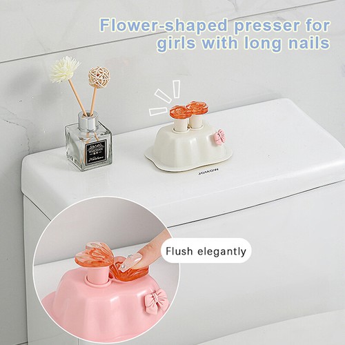 Cartoon Bow Toilet Press No Punching Required Water Tank Button ...