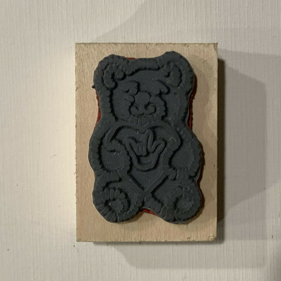 Teddy Bear I LOVE YOU in ASL Rubber Stamp - Deaf ILY American Sign ...