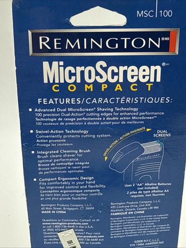 Remington MSC100 MicroScreen Compact Battery Operated Cordless Travel ...
