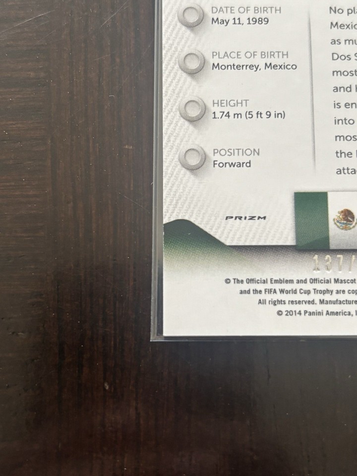 2014 Prizm Fifa World Cup Giovani Dos Santos Blue Prizm /199 Mexico | eBay