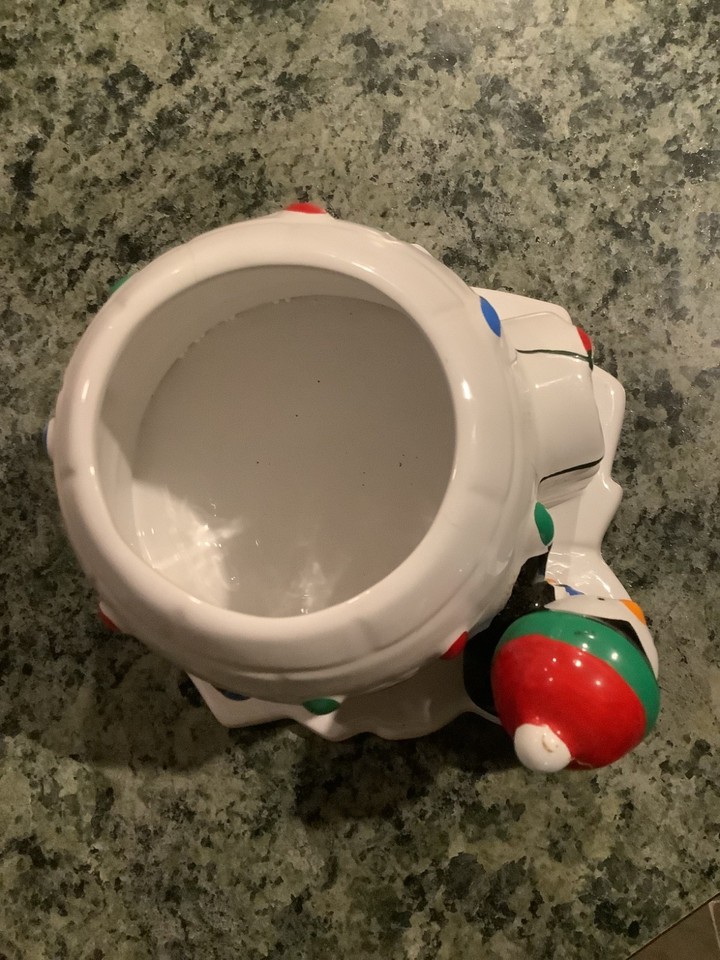 Igloo Penguin Planter Candy Dish Candle Holder Winter Ceramic Christmas ...