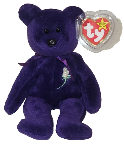 Ty Beanie Baby PRINCESS The Diana Bear 1997 Made in Indonesia PVC ...