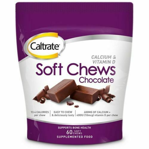 Caltrate Soft Chews Chocolate 60 Calcium VitaminD 600mg Supplements for ...