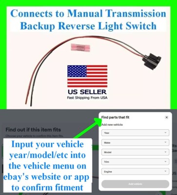 fit Kia Hyundai Manual Transmission Backup Light Switch Connector Plug ...