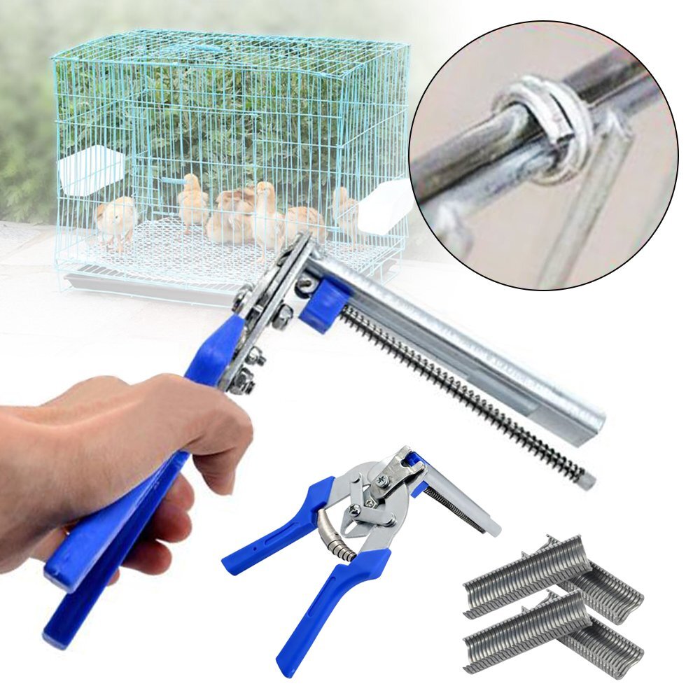 Hog Ring Plier Fencing Gun Fastener Stapler M Nailer Wire Ringer W/ 600 ...