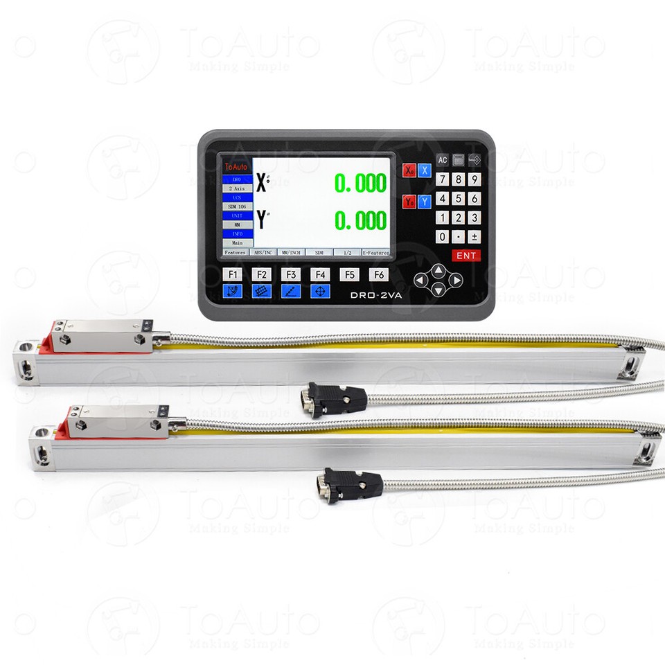 TOAUTO LCD Digital Readout 2 Axis DRO Display+2PC Linear Scale ...