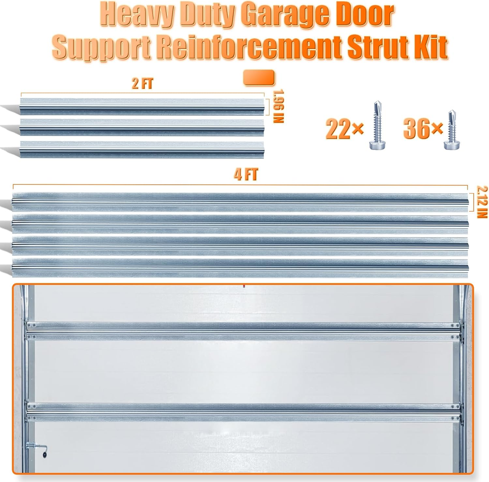 Heavy Duty Garage Door Reinforcement Struts - Ultimate Hurricane, Storm ...