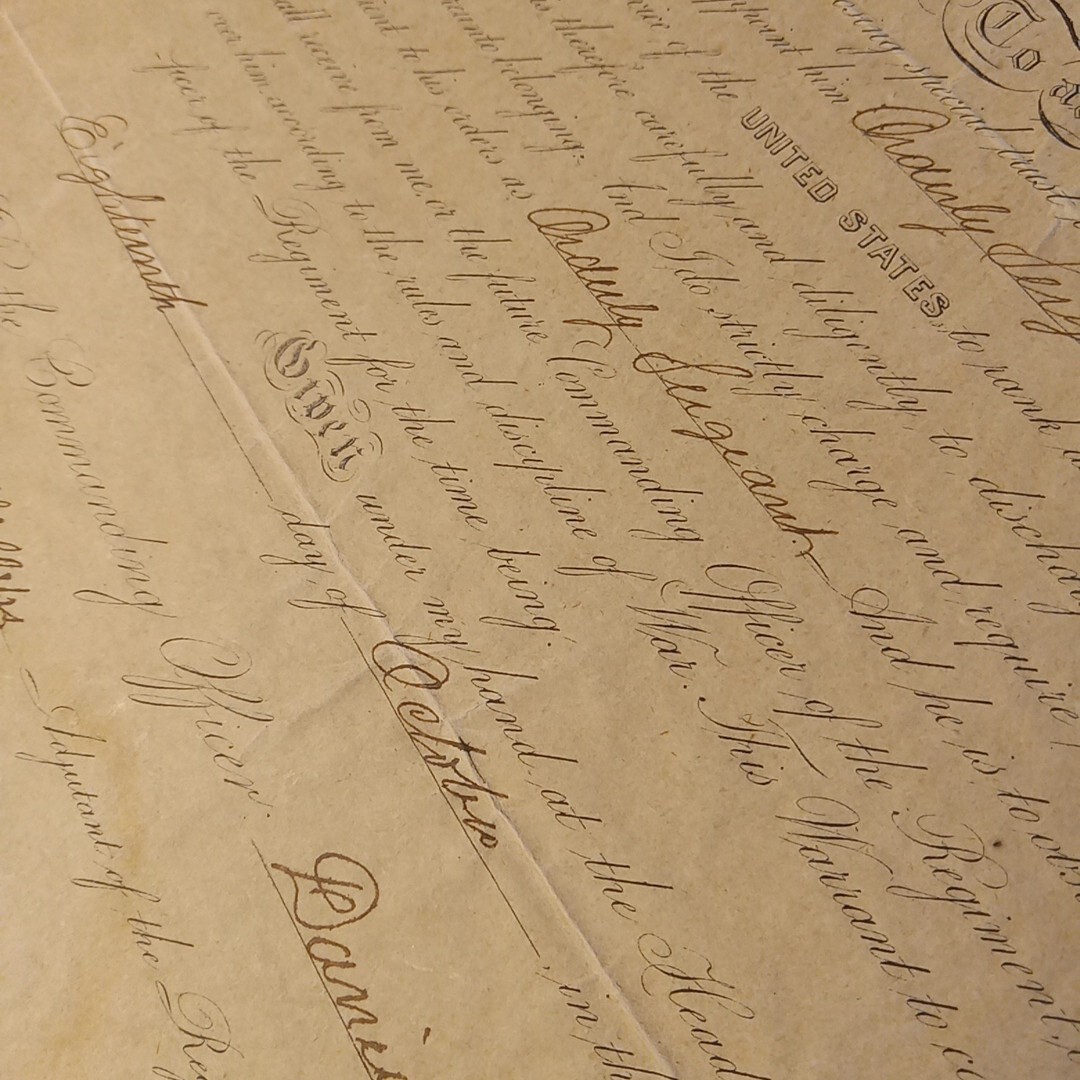 Civil War Promotion Warrant To Orderly Sergeant Of Co. C. 105TH ...