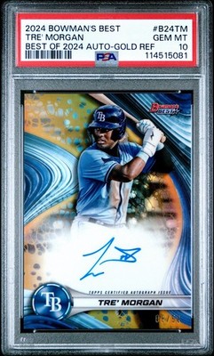 2024 Bowman’s Best Tre Morgan True Gold Auto /50 PSA 10 Rays B24-TM | eBay