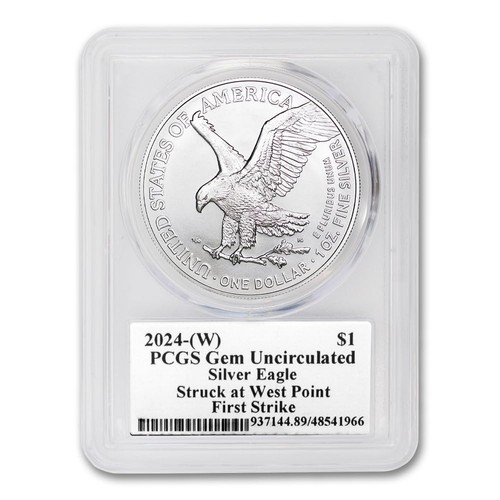 2024-(W) $1 Silver Eagle PCGS GEMUNC FS MAGA Label .999 fine dollar NO ...