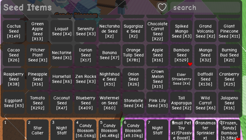 Grow A Garden Acc 1 Candy Blossom Tree +3 Candy Blossom Seeds +3 Bone ...