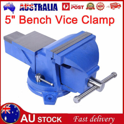 5" Heavy Duty Bench Vice Clamp Workbench Vise Anvil Swivel Base Jaw ...