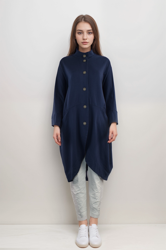 Ladies Italian Lagenlook Button Through Dip Hem Jacket for Autumn | eBay