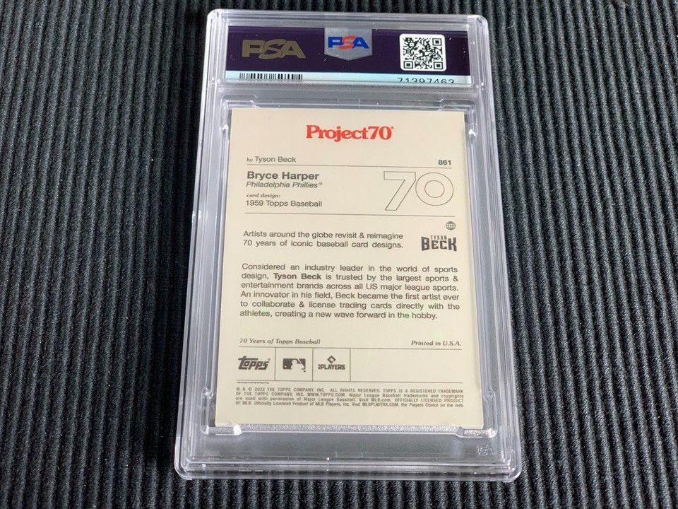 2022 TOPPS PROJECT 70 #861 BRYCE HARPER / TYSON BECK *PSA 9 MINT ...