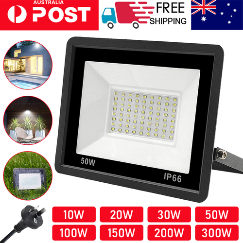 LED Flood Light 10-100W PIR Motion Sensor Spotlight Outdoor Garden Lamp ...