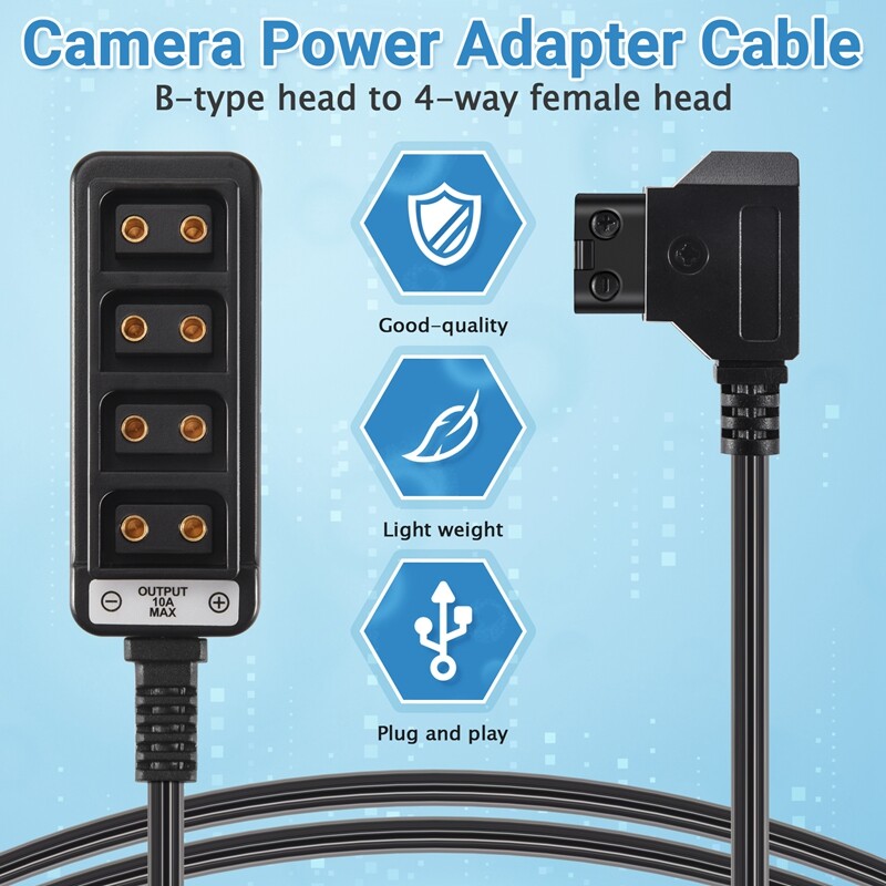 2X(Male D-Tap B Type Dtap Tap To 4 Female P-Tap Ptap Hub Adapter ...