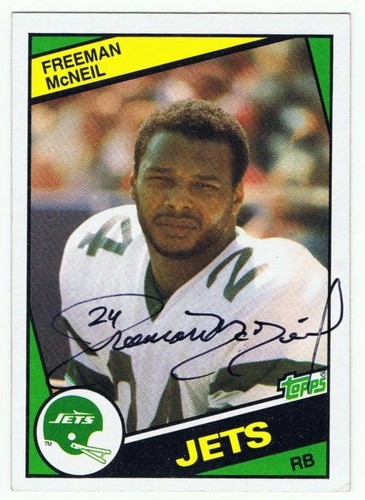 Freeman McNeil Signed Autographed 1984 Topps Card w/COA NFL NY Jets 3x ...