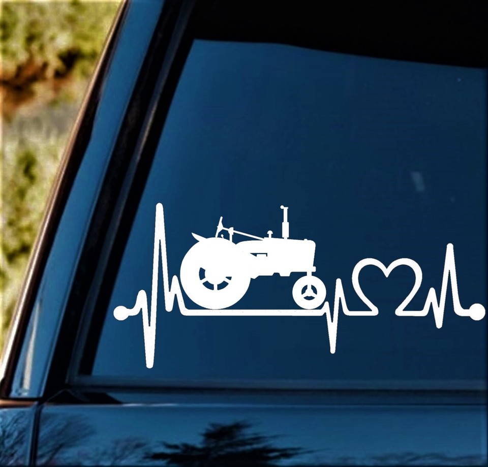 Farmall H Decal Sticker for Truck Window Farm Tractor Heartbeat Love My ...