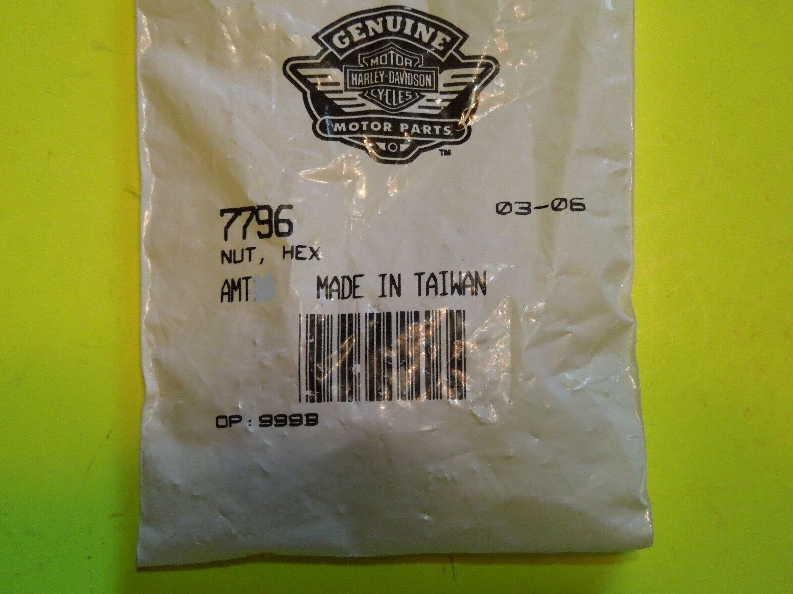 1 NOS OEM Harley Davidson 5/16"-18 x 1/2" Hex Keps Nut P/N 7796 | eBay