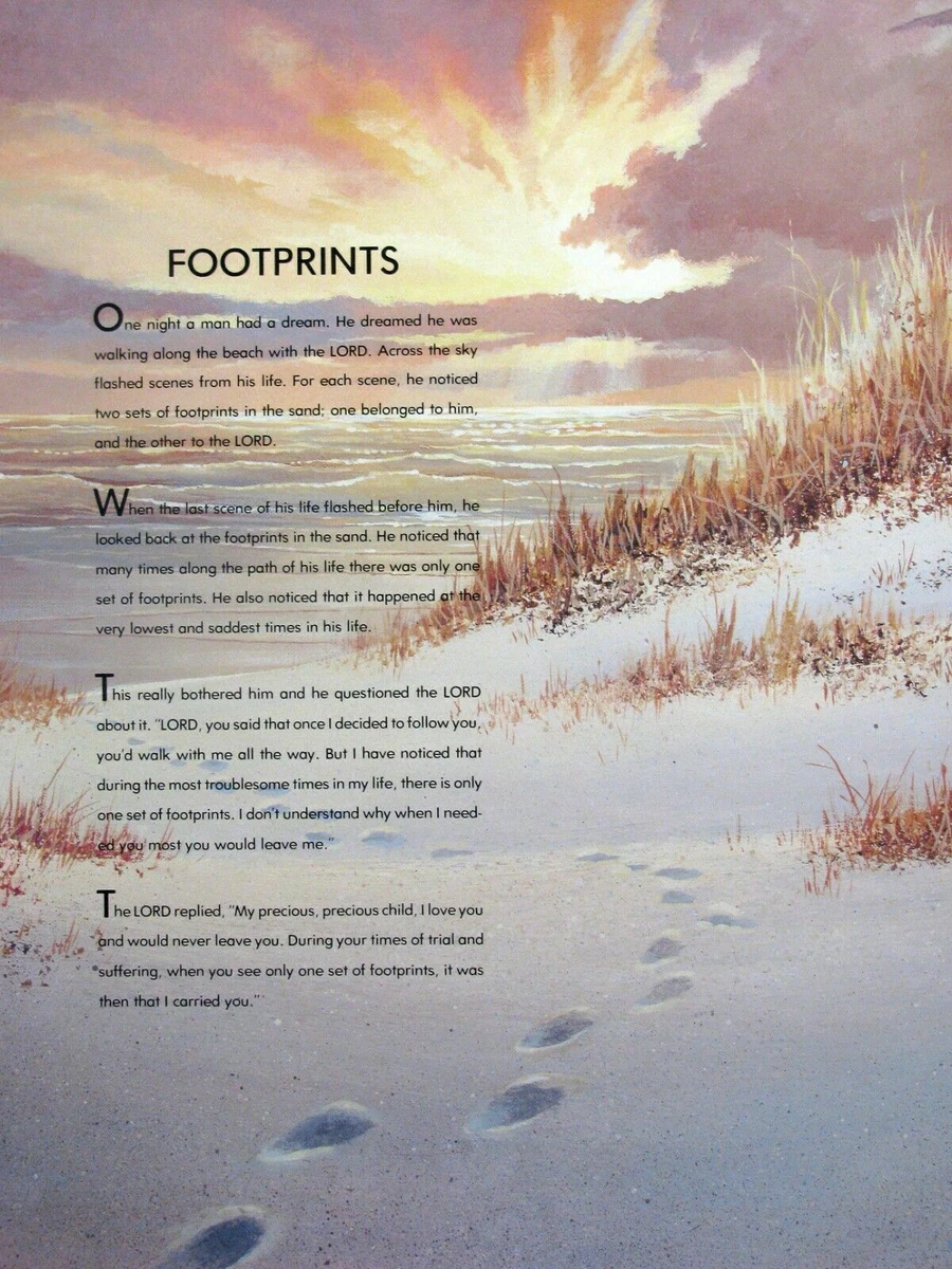 Footprints In The Sand Poem Poster