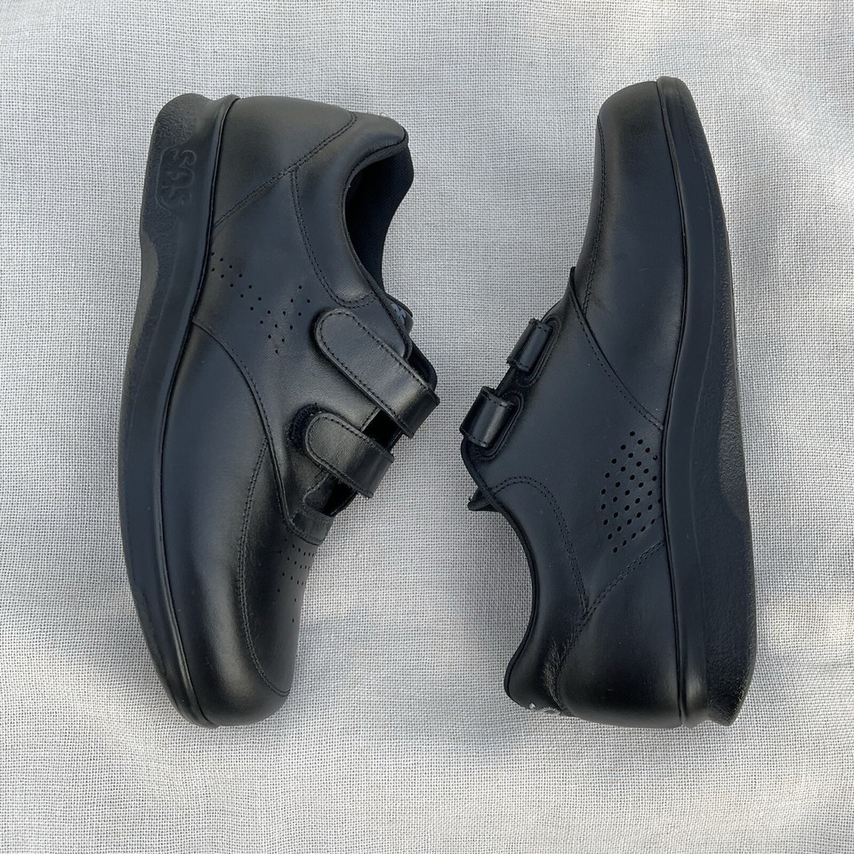 SAS VTO Men’s Black Leather Double Strap Walking Sneaker Shoes 7.5 W ...