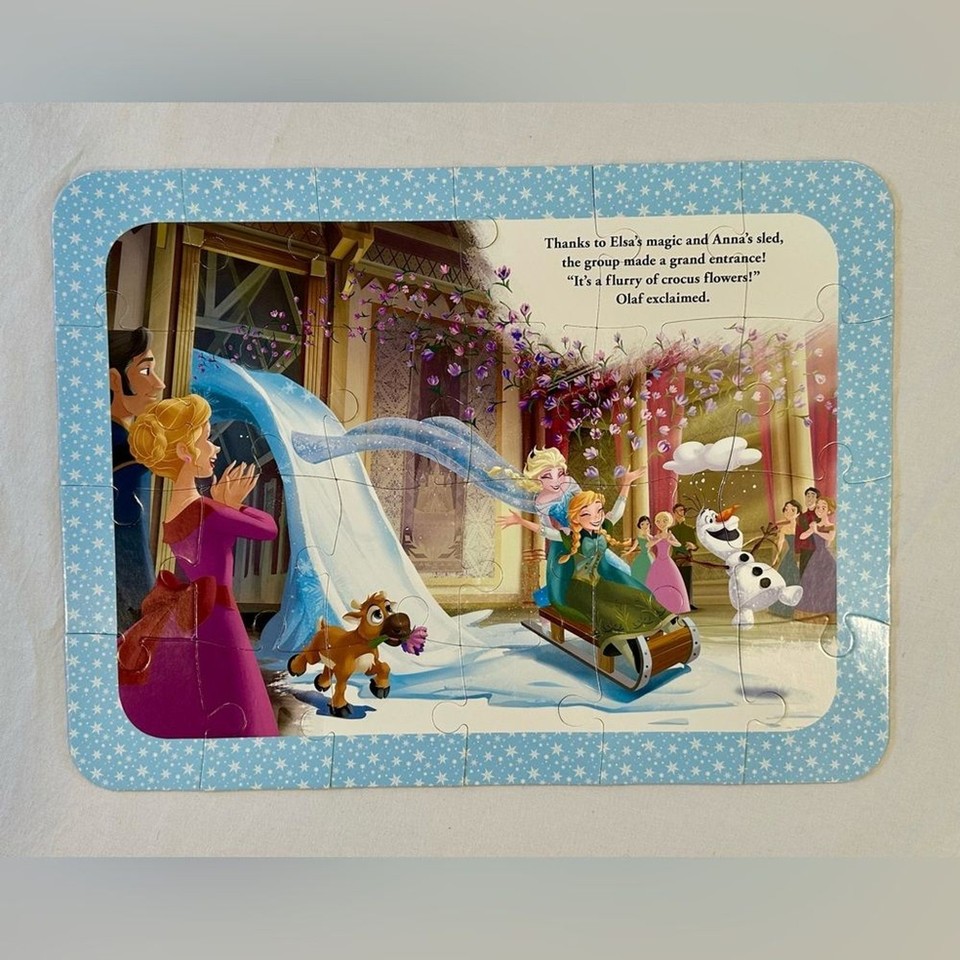 Disney Frozen 24-Piece Floor Puzzle with Storybook – Anna & Elsa Scene ...