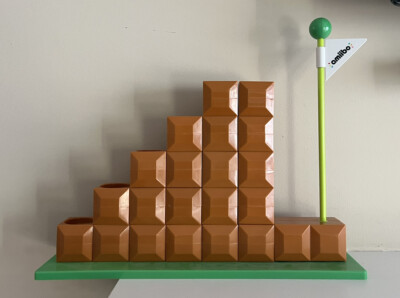 OEM Nintendo PDP Super Mario Bros End Level Block Stairs Amiibo Display ...