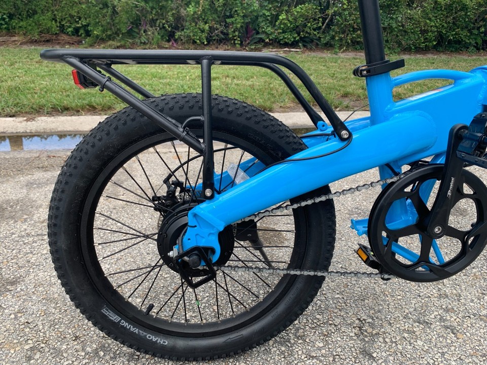 blue ebike e-bike electric bike 48v Folding Lectric XP Lite LCD lights ...