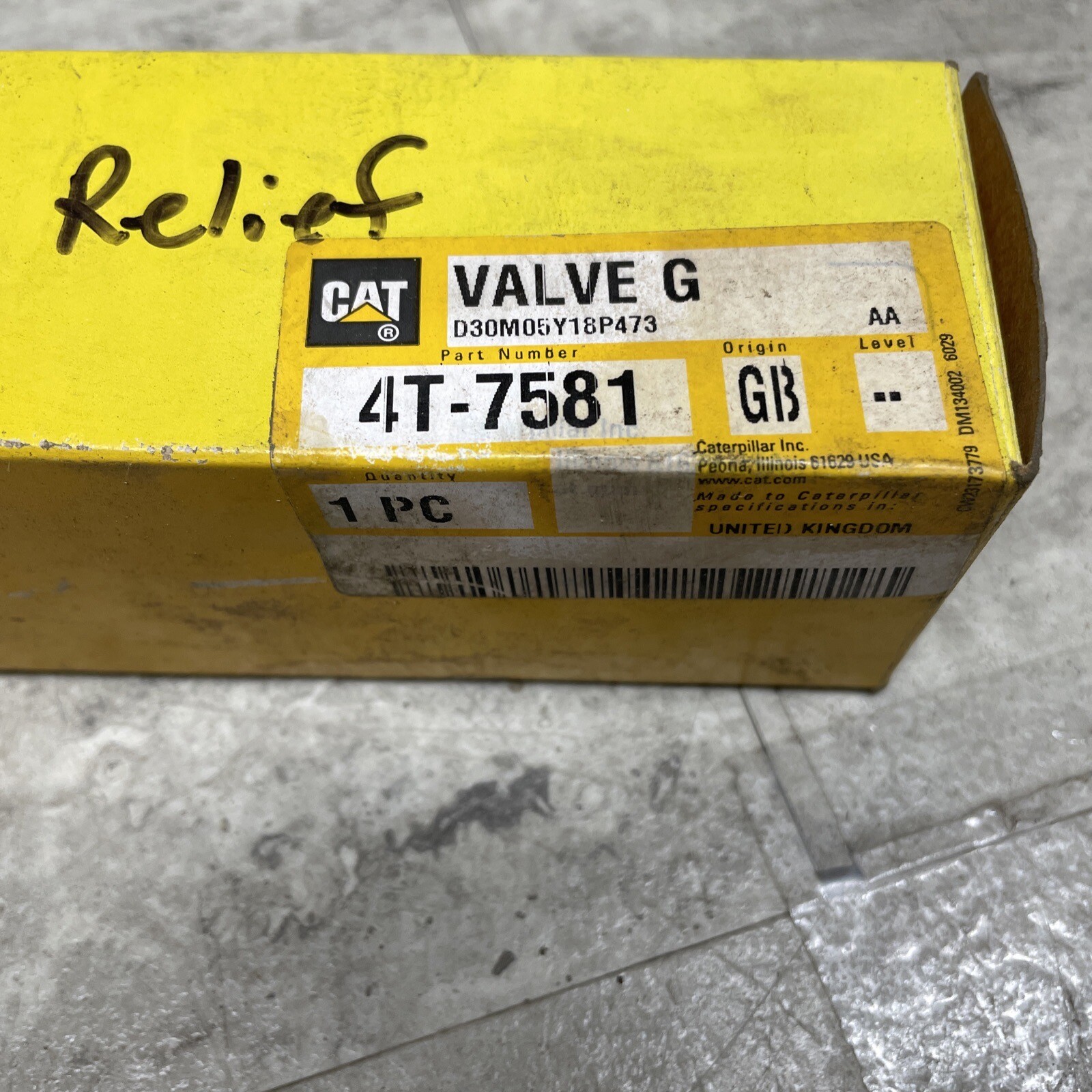 OEM Caterpillar CAT 4T-7581 4T7581 Relief Valve, New | eBay