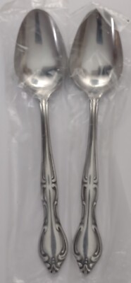 HAMPTON COURT 2pc Serving Spoons / Tablespoons Stainless Flatware Japan ...