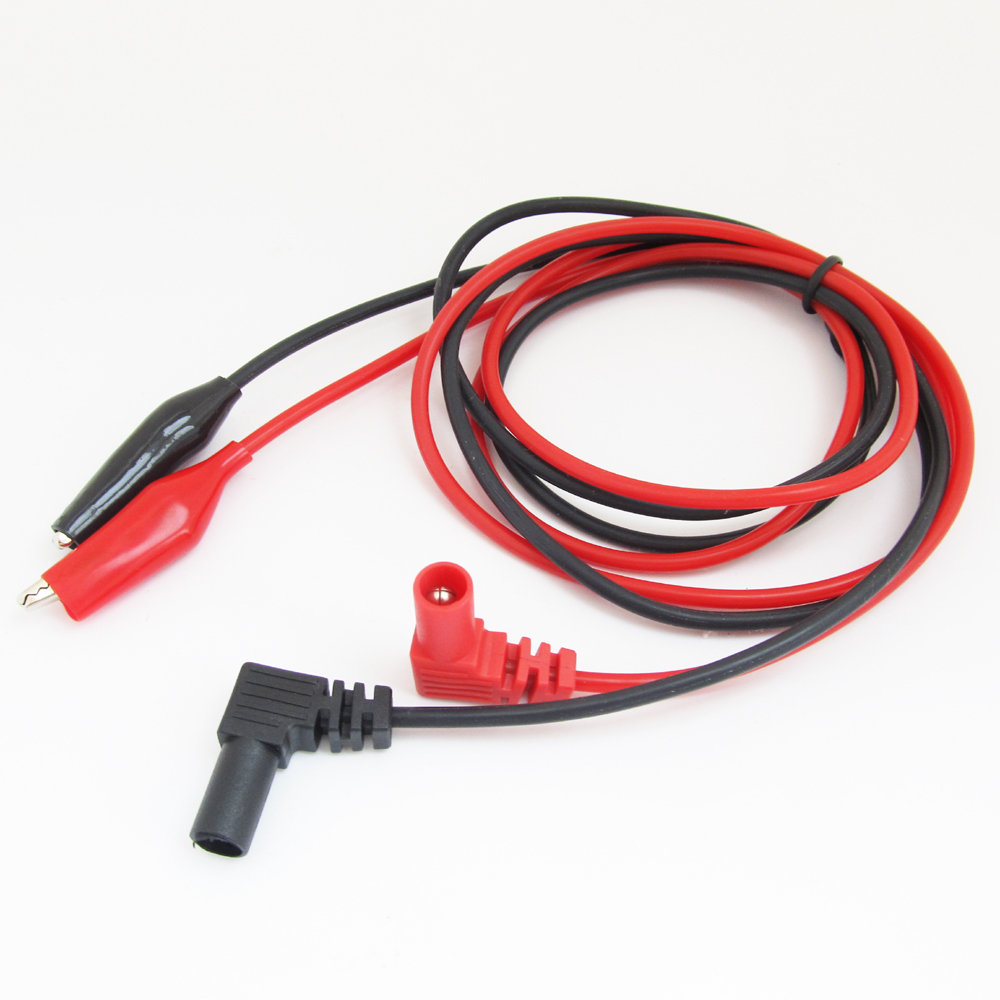 1 set Angle 4mm Probe Banana Plug to Alligator Clip Multimeter Silicone ...