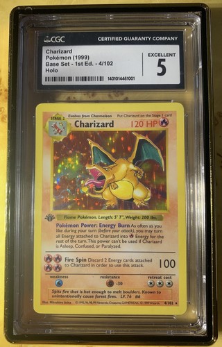 Charizard Holo 1st Edition Base Set 4/102 CGC 5 HOLY GRAIL 1999 | eBay