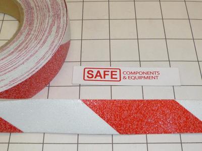 Red White Striped Safety Tape Anti-Slip Traction 1"-Wd 6-Ft/Lot Floor ...