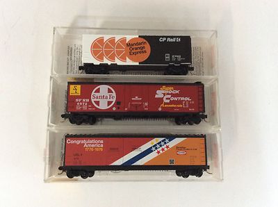 Set of 3 different Micro Trains N scale box cars | eBay