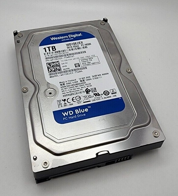 Western Digital Blue WD10EZEX-60WN4A0 3.5in 1TB 7200 RPM SATA 6 Gb/s 64 ...
