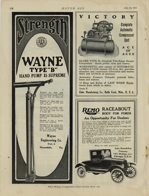 1919 Wayne Engineering Ad: Wayne Type B Hand Tire Pump - Honesdale ...