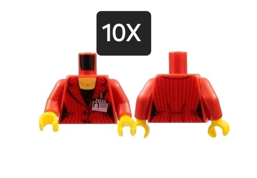 LEGO® 10x Lot Female MINIFIGURE TORSO - Red Girl Suit Press Reporter ID ...