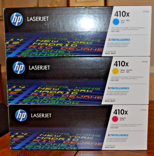 HP 410X CF411X CYAN CF412X YELLOW CF413X Magenta Toner Cartridges TOTAL ...