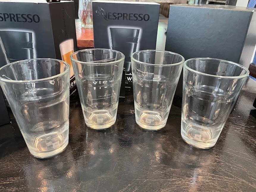 NIB NESPRESSO View Recipe Glasses - Set of 4 - Made in France | eBay