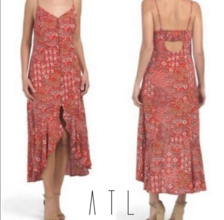 Abel The Label Red Hi-Low Lola Maxi Dress Womens Sz M - Gem