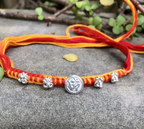 925 SILVER MAULI KALAWA RAKHI BRACELET 1Pc Kalaya Hindu Charms- Pooja ...